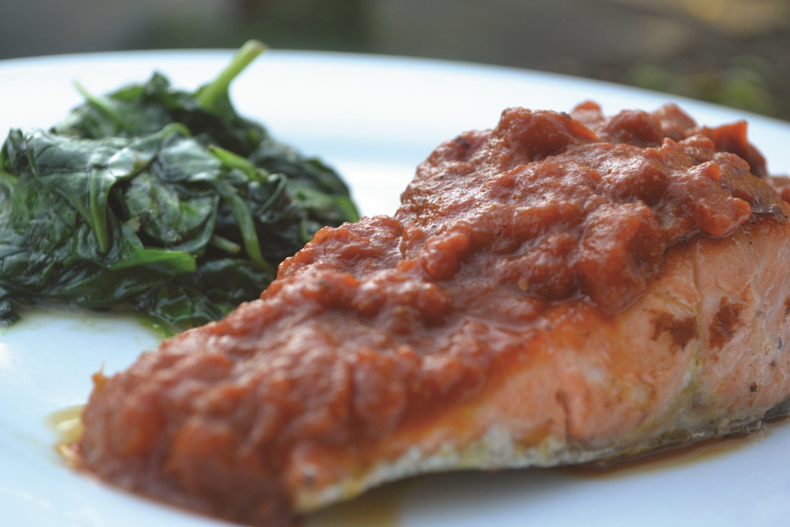Baked Tomato Salmon - Fitter Food - Fitter Food